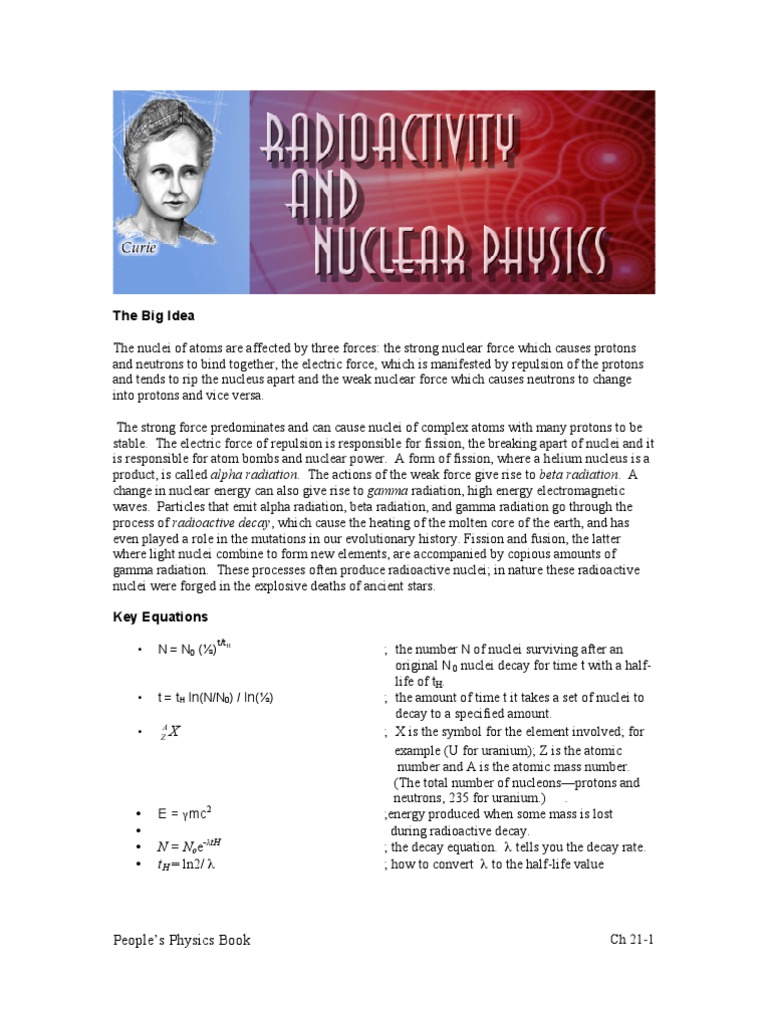 21 Radioactivity and Nuclear Physics | PDF | Radioactive Decay | Atomic ...