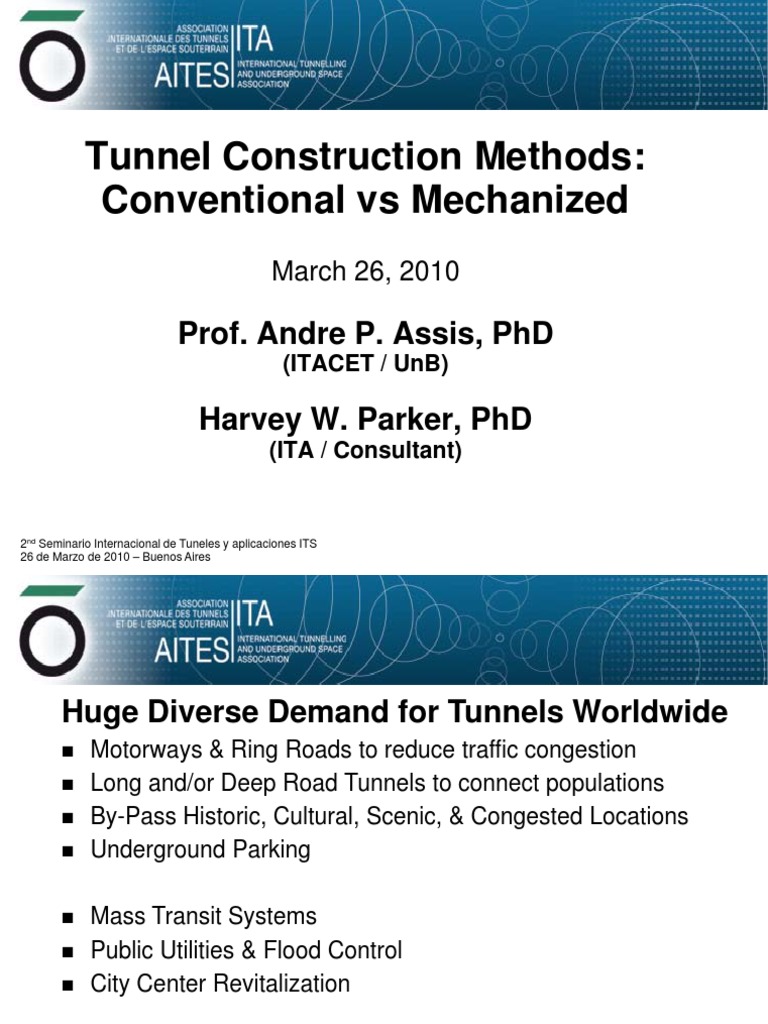 Tunnel Construction Methods Overview | PDF | Tunnel | Road Transport