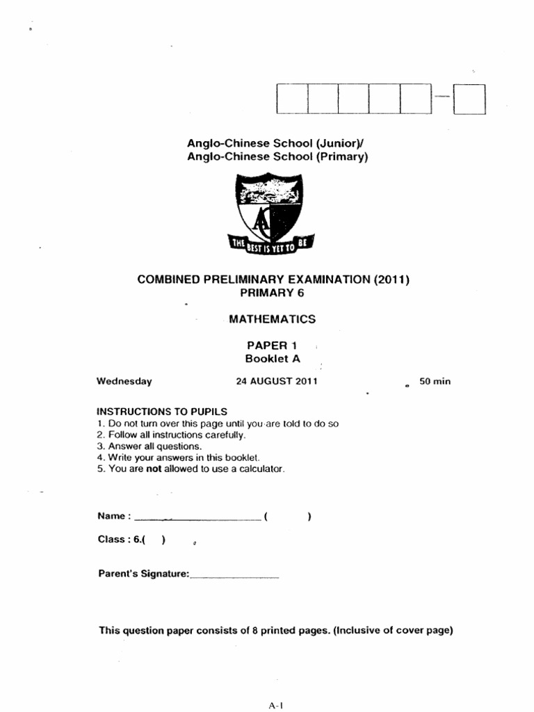 P6 Maths Paper No.1 | Download Free PDF | Teaching Mathematics | Science