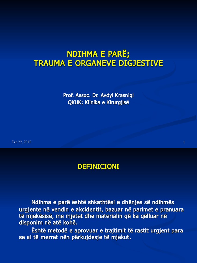 Ndihma e Pare Trauma Abdominale 12-12-12 | PDF