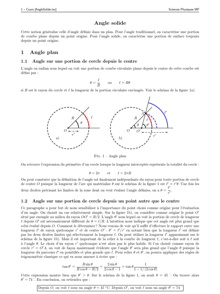Introduction à l'angle solide | PDF