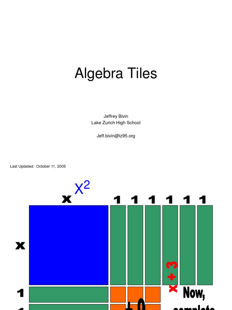 Algebra Tiles: Polynomial Factoring Guide | PDF
