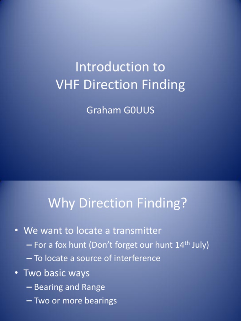 VHF Direction Finding | Antenna (Radio) | Very High Frequency