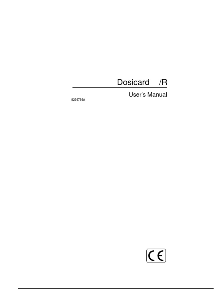 Dosicard-R User's Manual (1) - Fixed | PDF | Dosimetry | Copyright