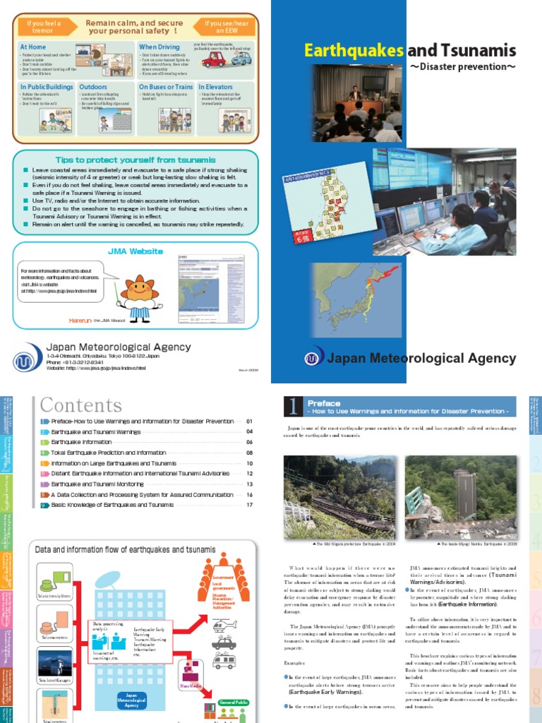 Brochure Earthquake and Tsunami | Earthquakes | Tsunami