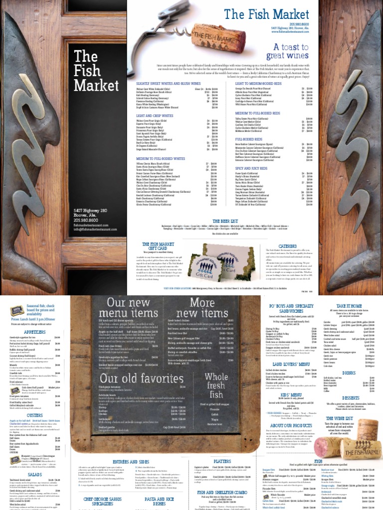 The Fish Market 280 Menu | PDF | Cajun Cuisine | Salad