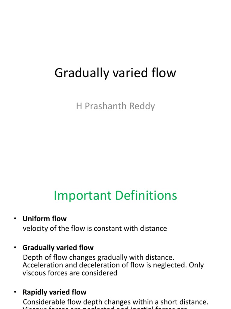 Gradually Varied Flow | PDF | Fluid Dynamics | Mechanical Engineering