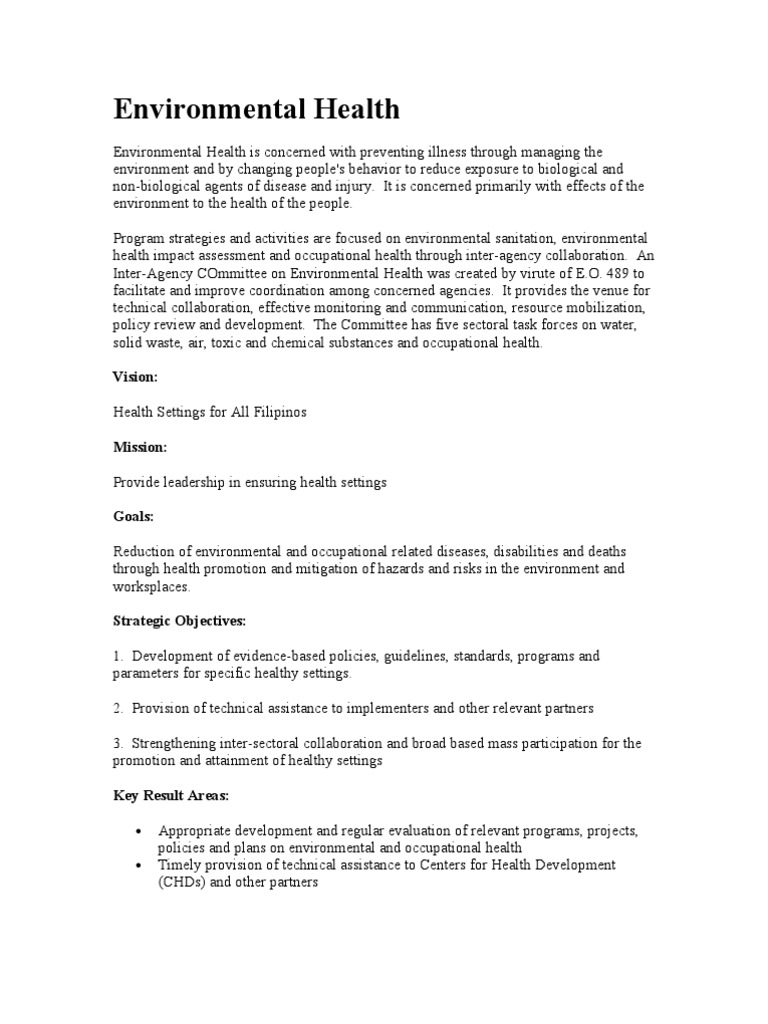 Environmental Health - Sample | PDF | Environmental Health ...