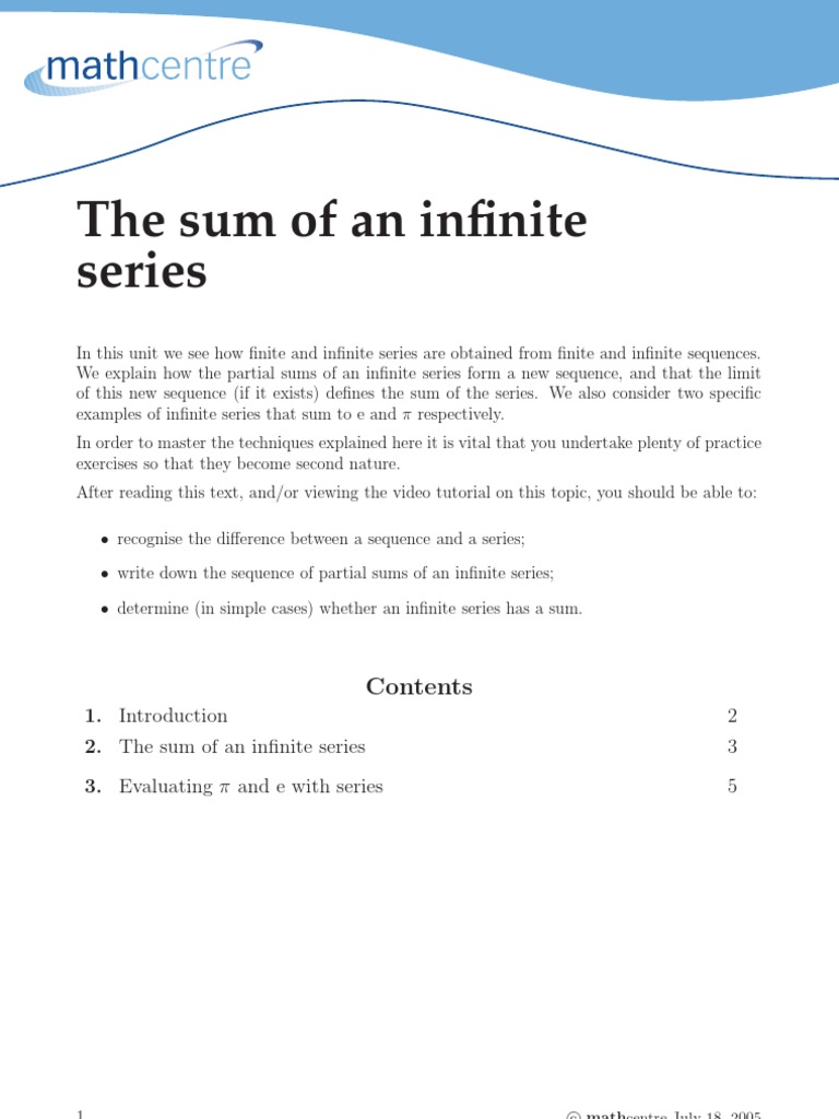 Infinite Series Sum Colour | PDF