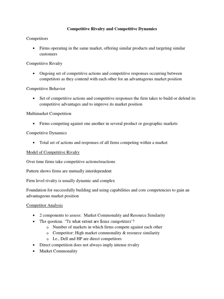 Chap 5 - Competitive Rivalry and Competitive Dynamics - Business ...
