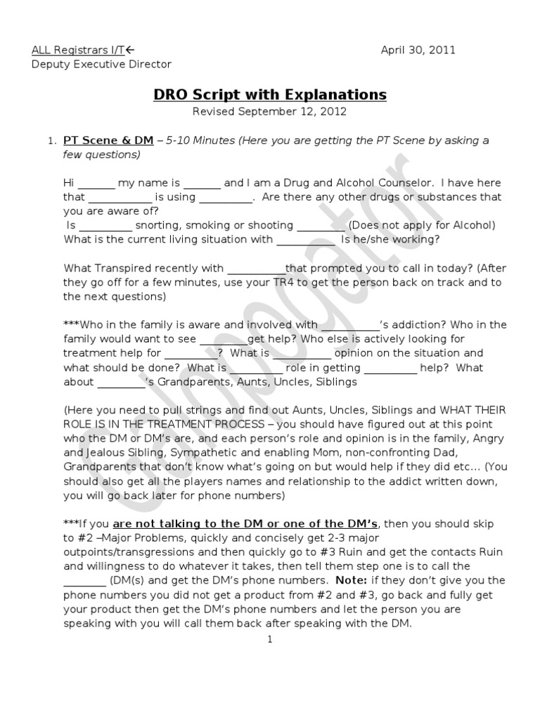 Jan 12 Galopogator Script - FSM-DRO-Refferal Specialist Script Revised ...