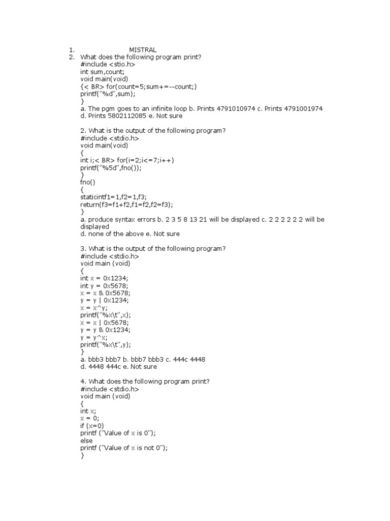 C Questions Pdf Pdf Pointer Computer Programming Subroutine