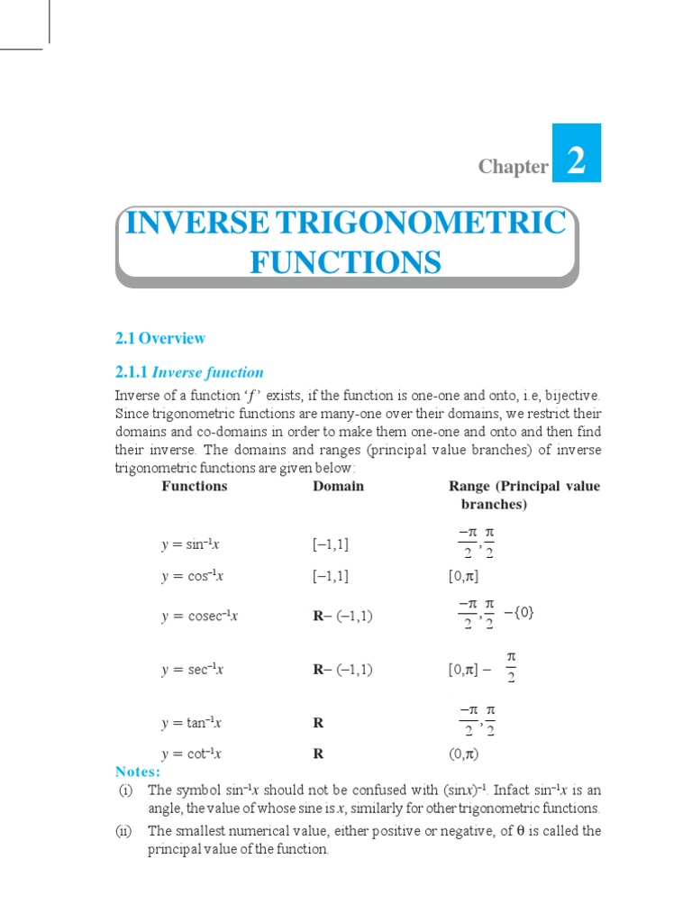 Inverse Trignometric Functions | PDF | Trigonometric Functions | Sine