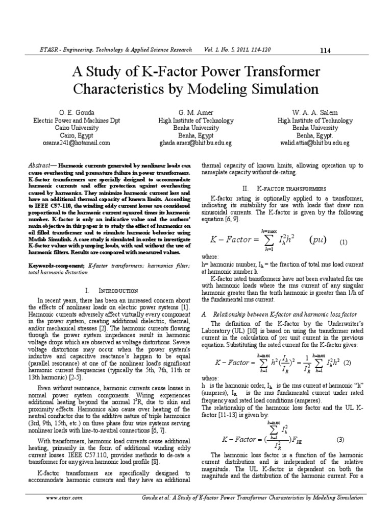 K Factor | PDF | Transformer | Electrical Engineering