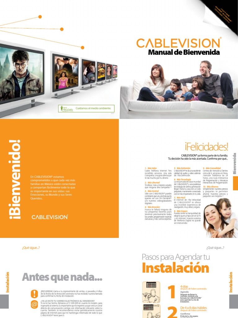 cv004555 Manual de Bienvenida de Cablevisión PDF | PDF | Televisión de ...