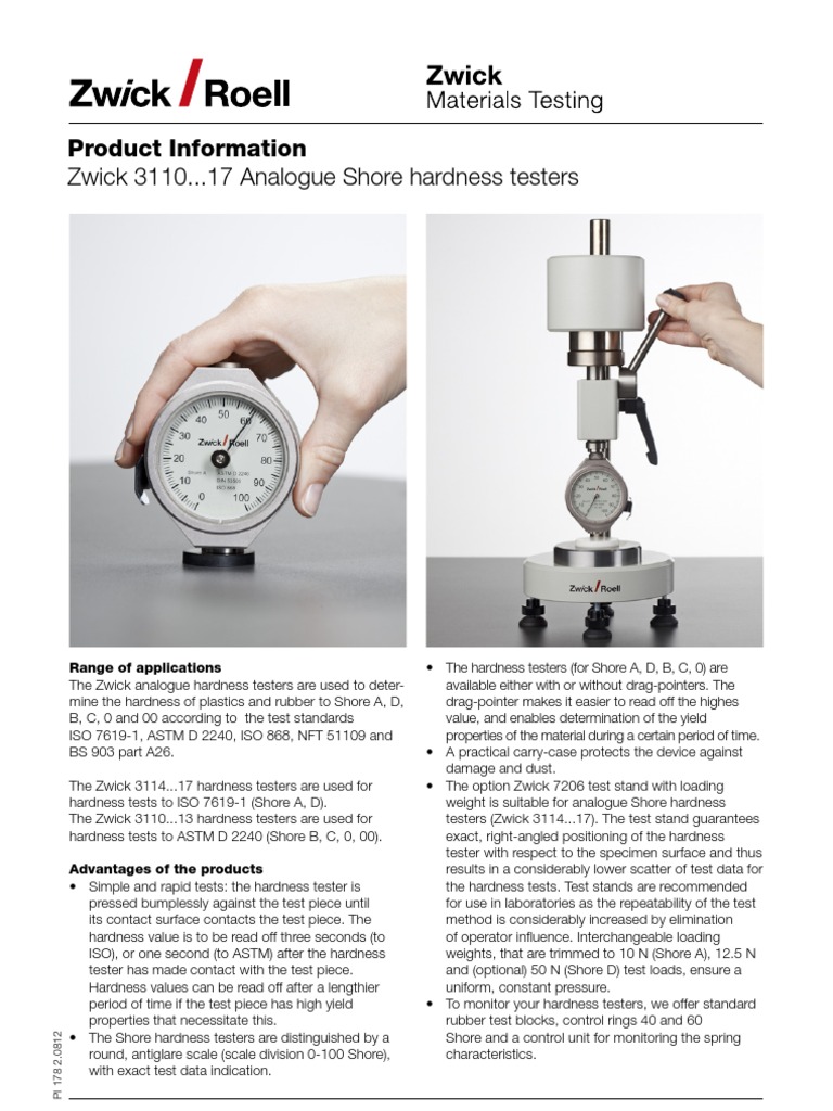 Zwick Analogue Shore | Hardness | Software Testing