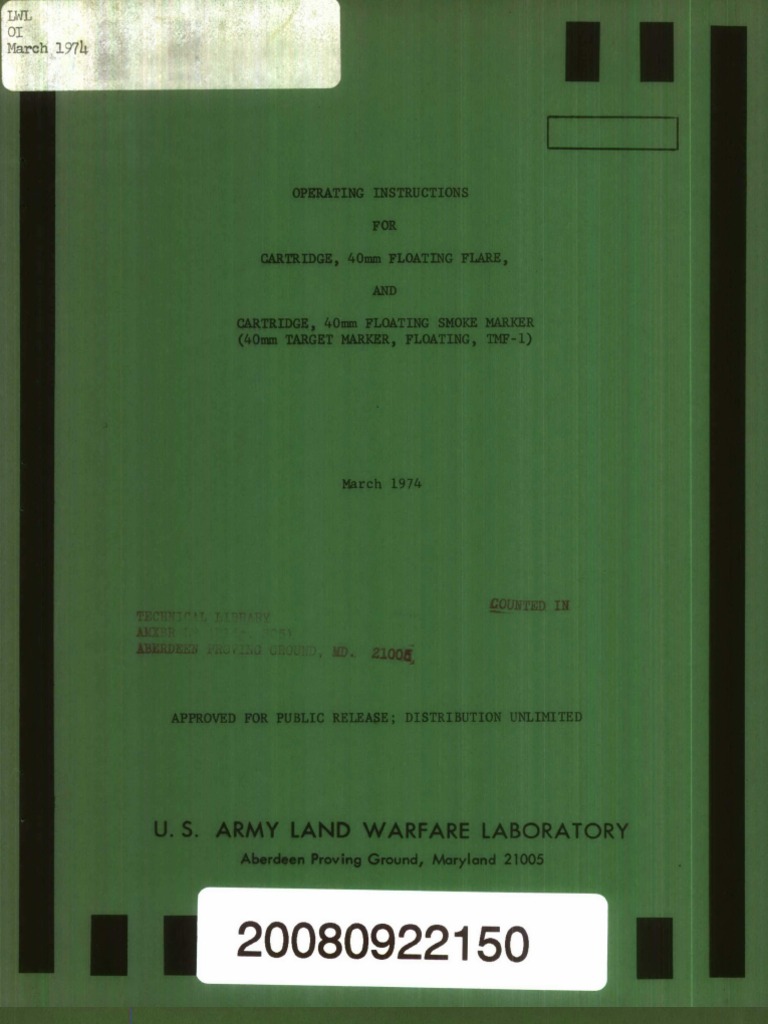 40mm Floating Flare Manual | PDF | Cartridge (Firearms) | Ammunition