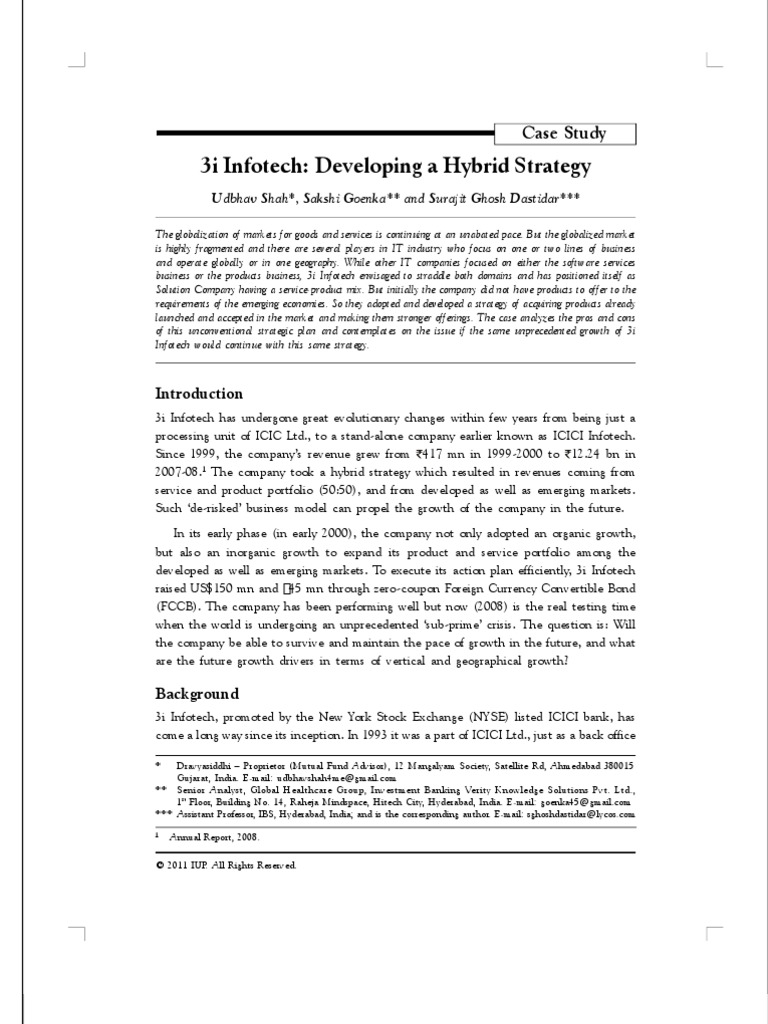 3i Infotech-Developing A Hybrid Strategy | PDF | Business Process ...
