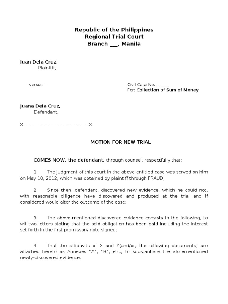 Motion for New Trial | Public Law | Government Information