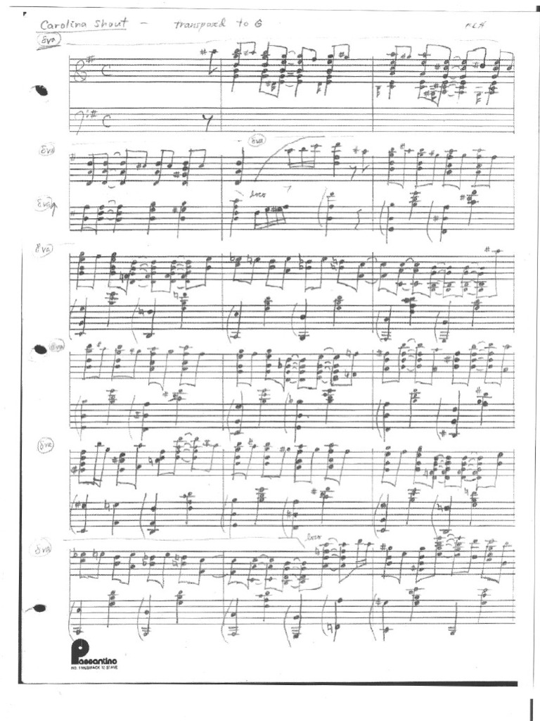 Johnson - Carolina Shout - Piano Roll Transcription | PDF | Foreign ...