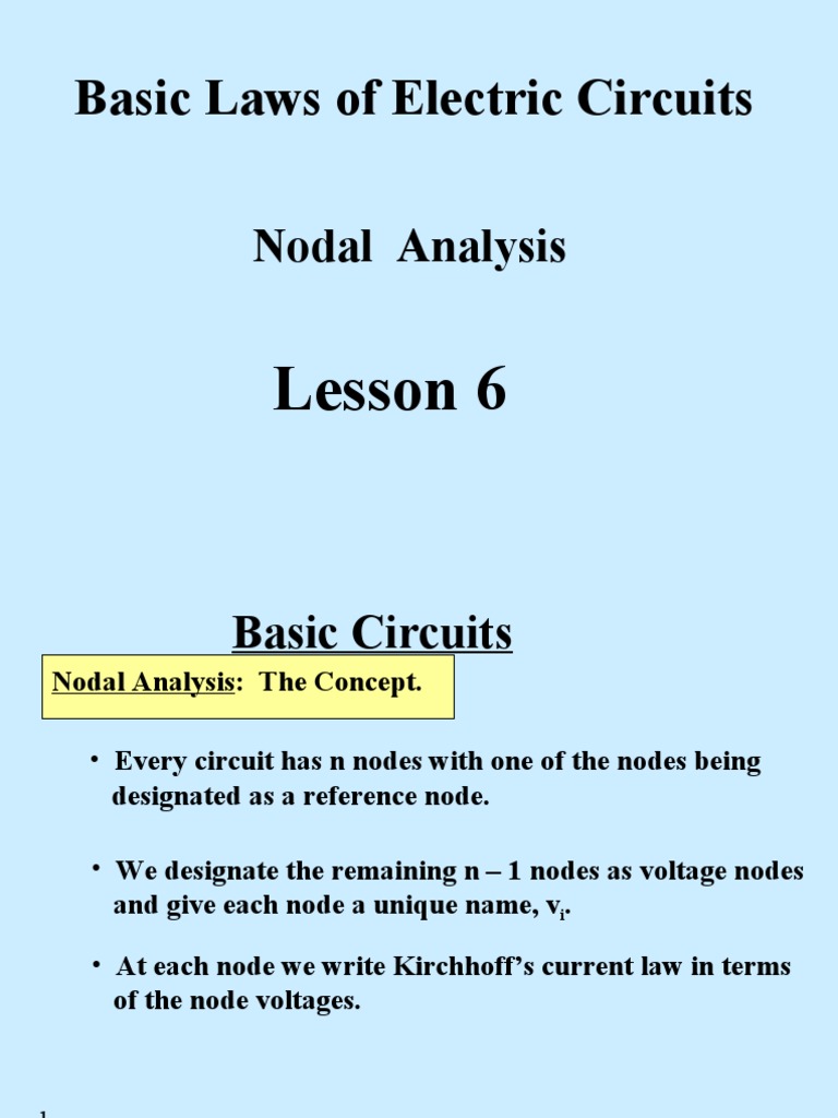 Lesson 6 Nodal Analysis | PDF | Electrical Network | Electronic Circuits