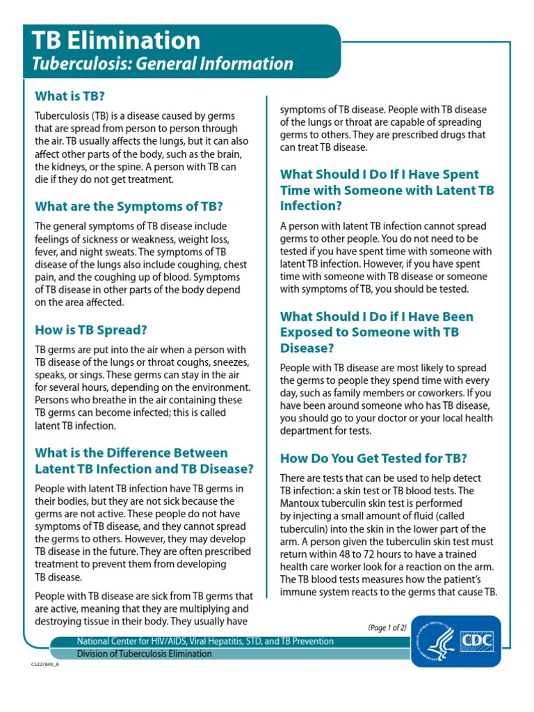 TB Basics for Public Awareness | PDF
