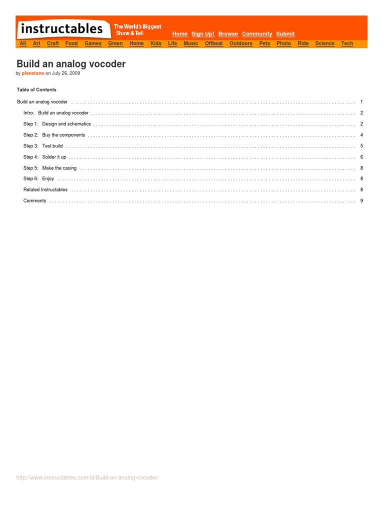 Build An Analog Vocoder | PDF | Amplifier | Power Supply