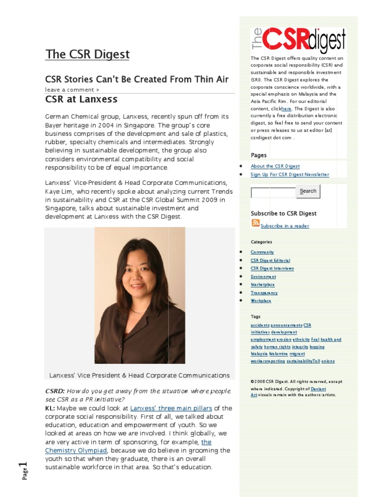 CSR Stories Can't Be Created From Thin Air | PDF | Corporate Social ...