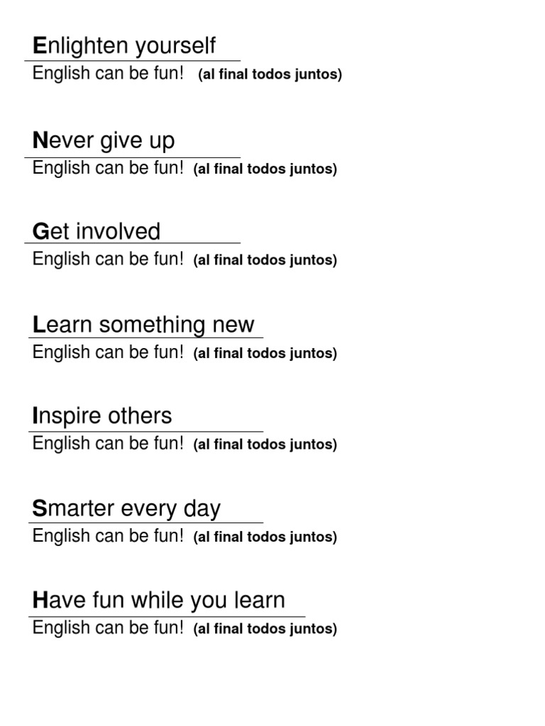 ENGLISH Acrostic | PDF