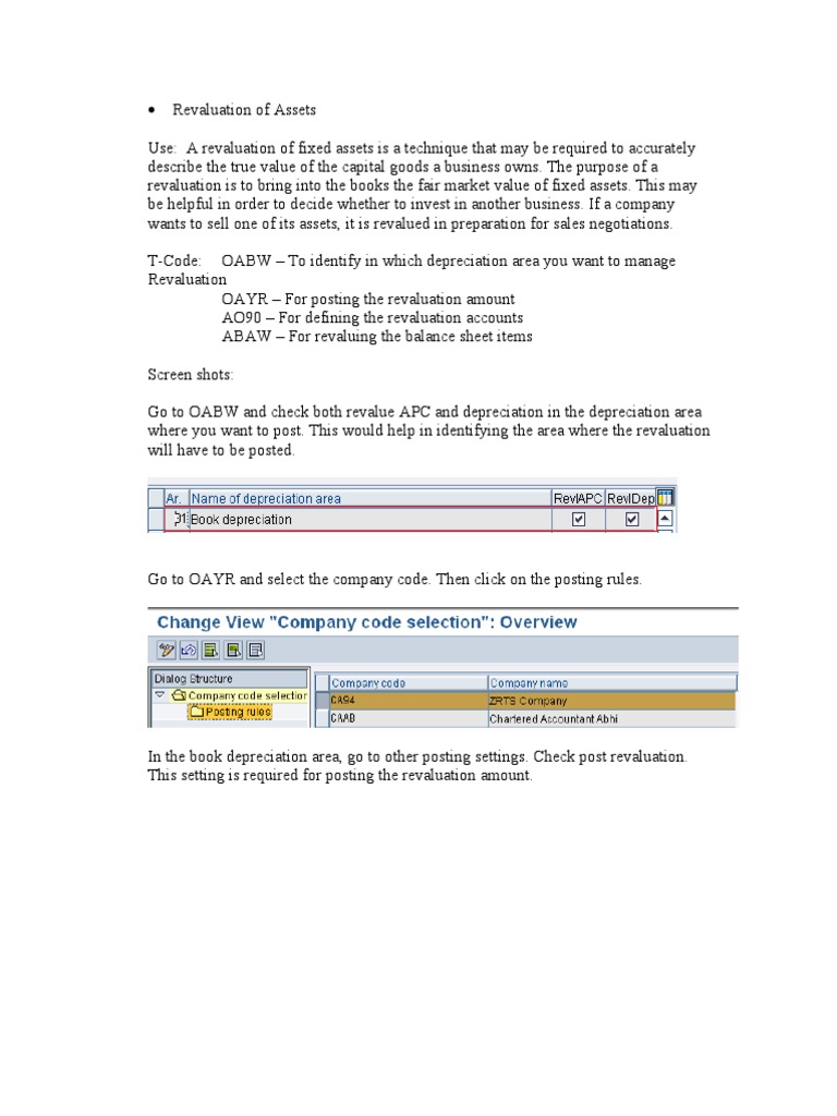 Asset Revaluation Process in SAP | PDF | Finance & Money Management