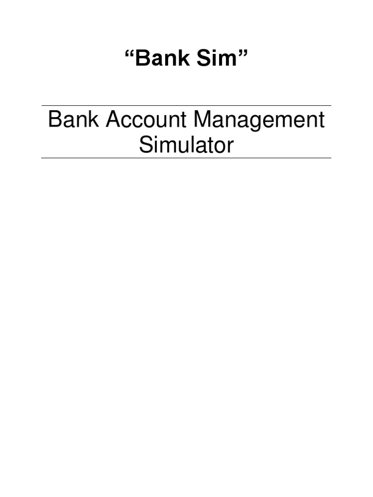 Bank Account Management Simulator | PDF | Transaction Account | Overdraft