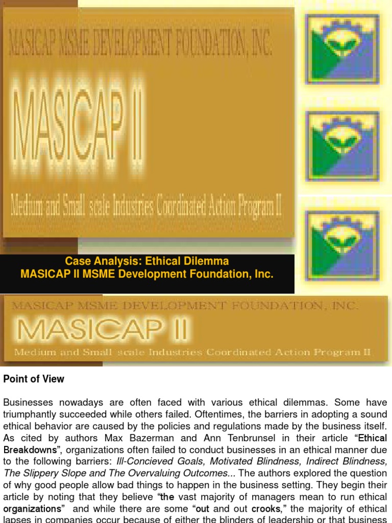 Case Analysis MASICAP | PDF | Common Good | Welfare