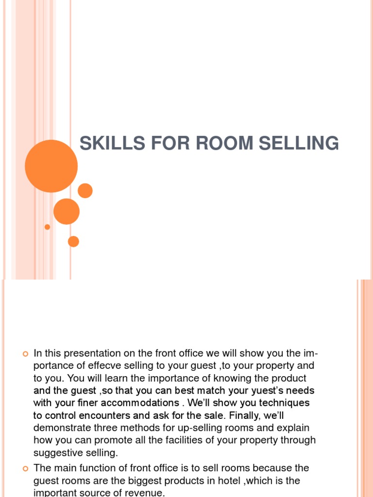 Skills For Room Selling | PDF | Motel | Sales