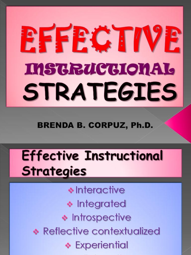 Effective Instructional Strategies | PDF | Educational Assessment ...