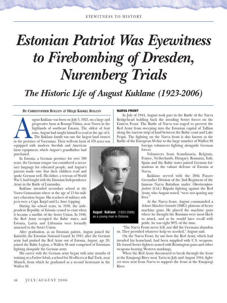 Kuklane - An Eyewitness To Dresden | PDF | Estonia | Baltic States