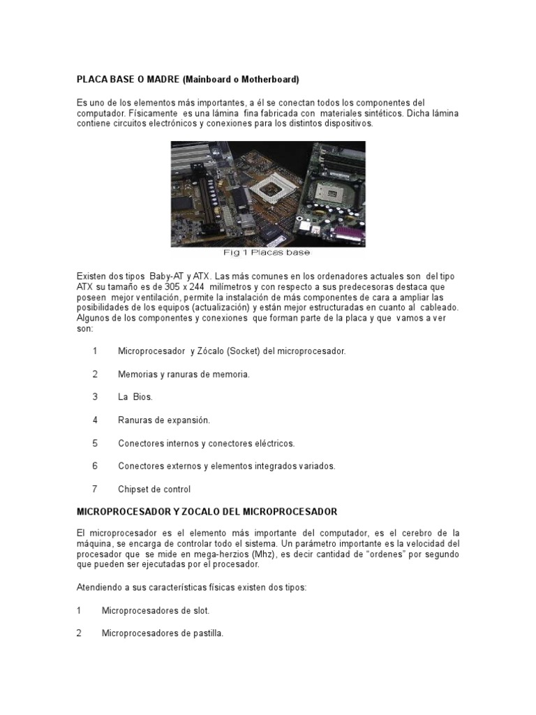 Componentes Del Cpu | PDF | Microprocesador | Periférico