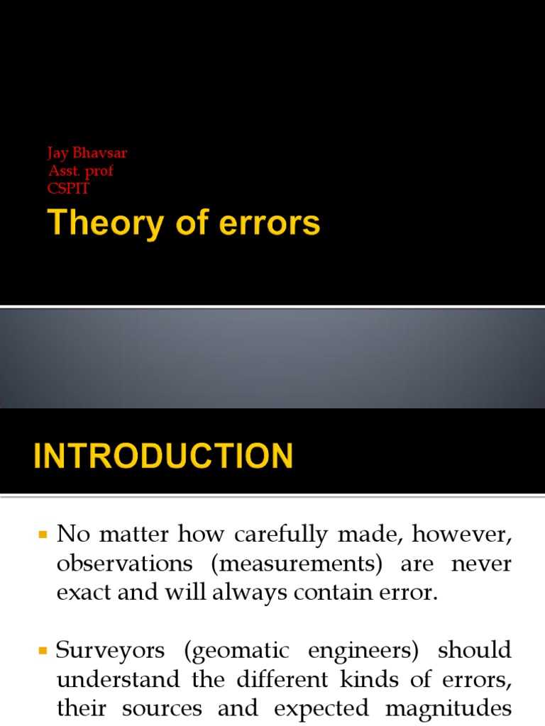 Theory of Errors | PDF | Observational Error | Error
