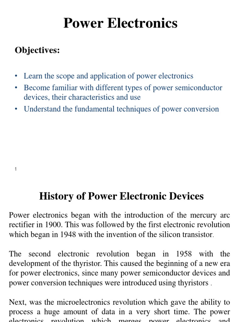 Overview of Power Electronics History | PDF | Power Electronics | Rectifier