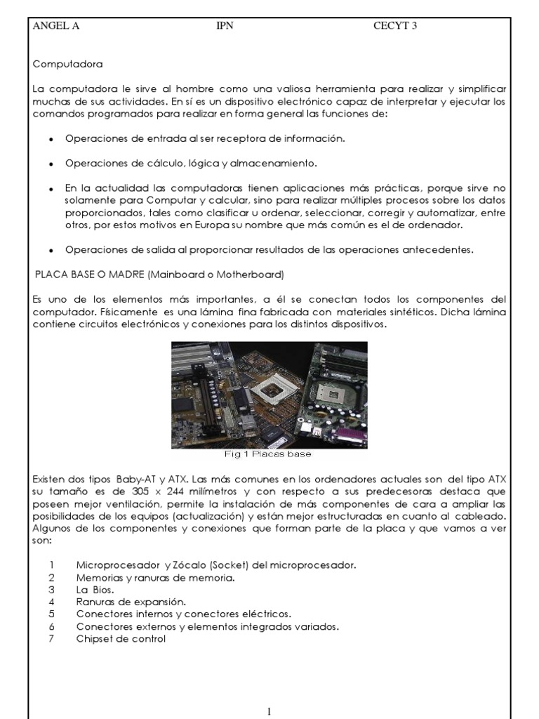 Componentes Del Cpu | PDF | Periférico | Microprocesador