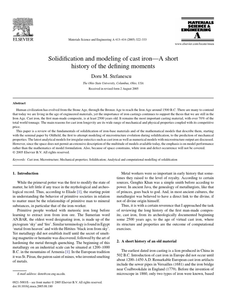 Cast Iron Solidification | PDF | Microstructure | Iron