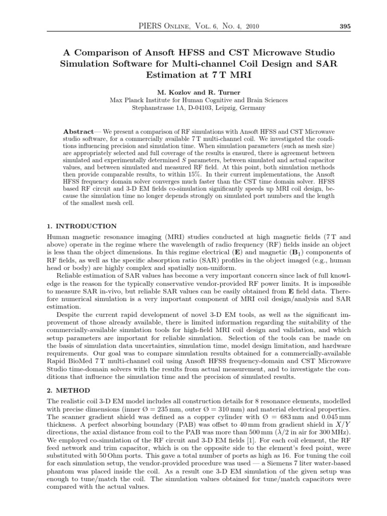 Comparison of Hfss and CST PDF | PDF | Inductor | Radio Frequency