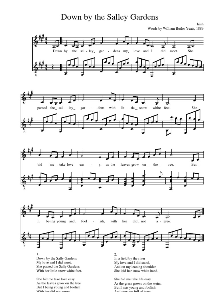 Down by The Sally Gardens PDF | PDF | Musical Forms | Poetry