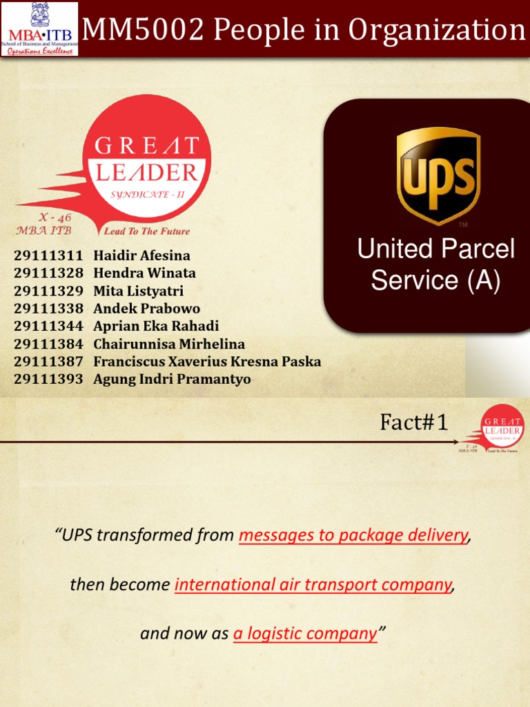 United Parcel Service (A) | PDF | United Parcel Service | Strategic ...