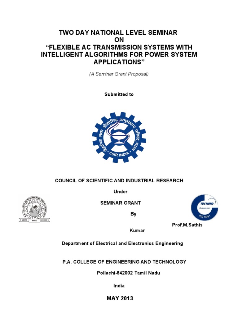 Csir Proposal | PDF | Electric Power System | Engineering