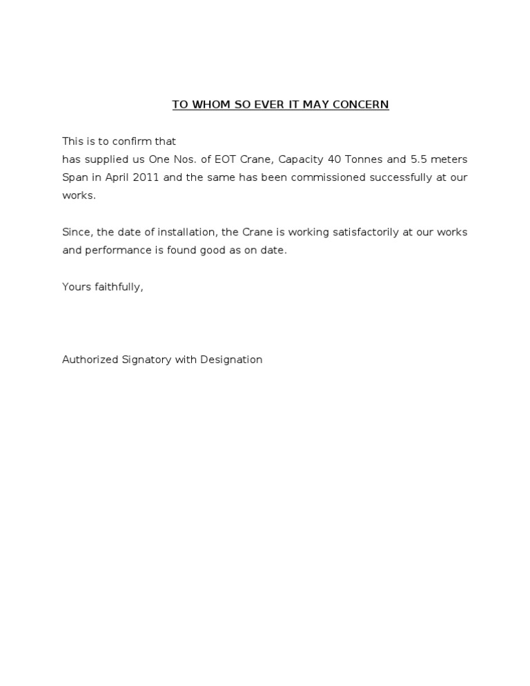 To Whom So Ever It May Concern | PDF