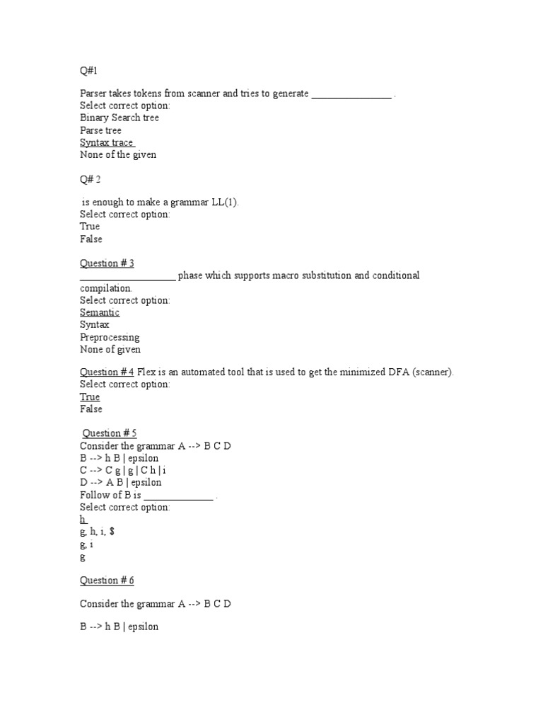 CS606 Solved | PDF | Parsing | Compiler