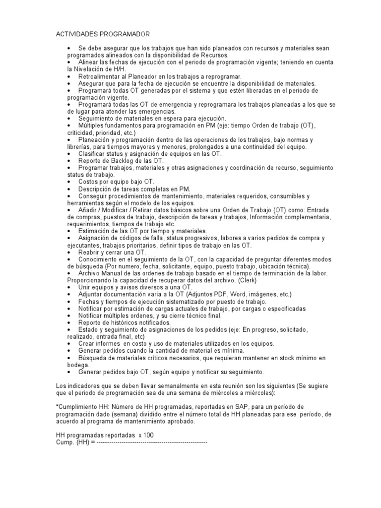 Actividades Programador y Clerk | PDF | Programación de computadoras ...