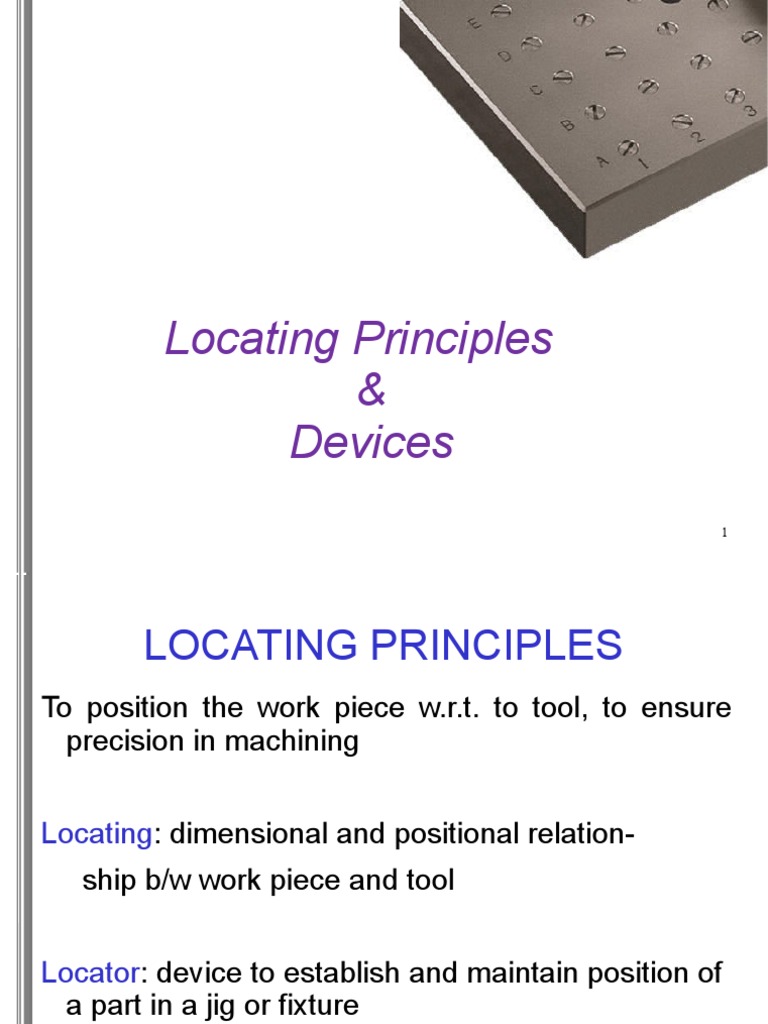Locating Principles and Devices Overview | PDF | Machining | Screw