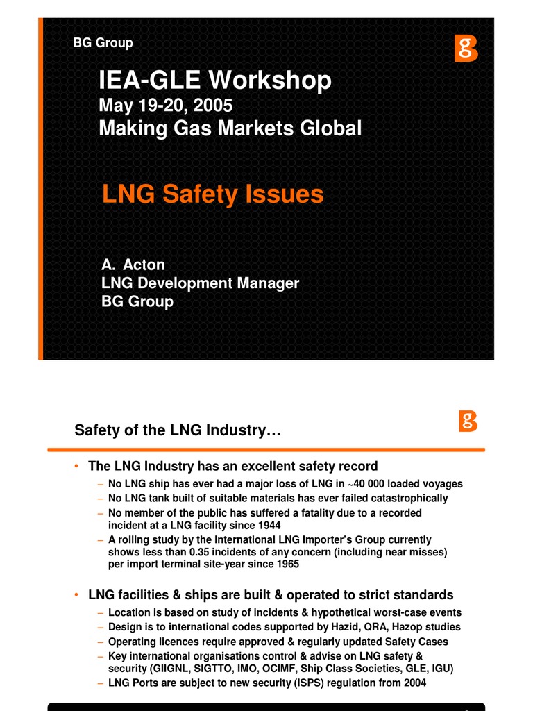 IEA-GLE Workshop: LNG Safety Issues | PDF | Liquefied Natural Gas | Safety