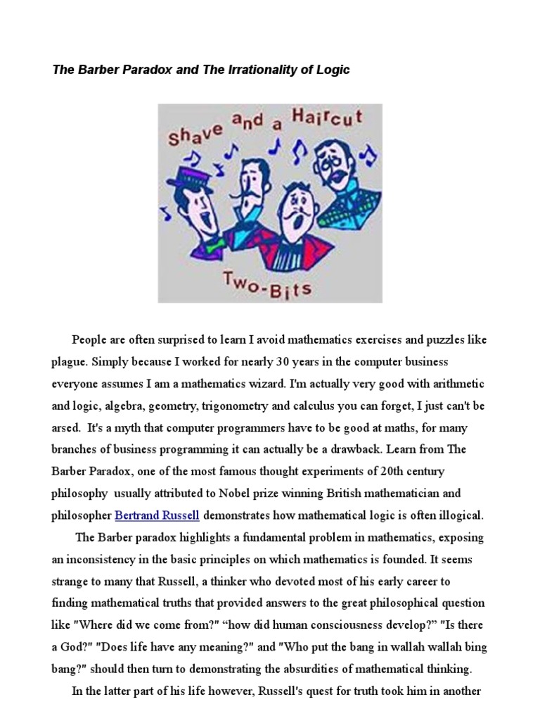 The Barber Paradox Solved | PDF | Logic | Teaching Mathematics